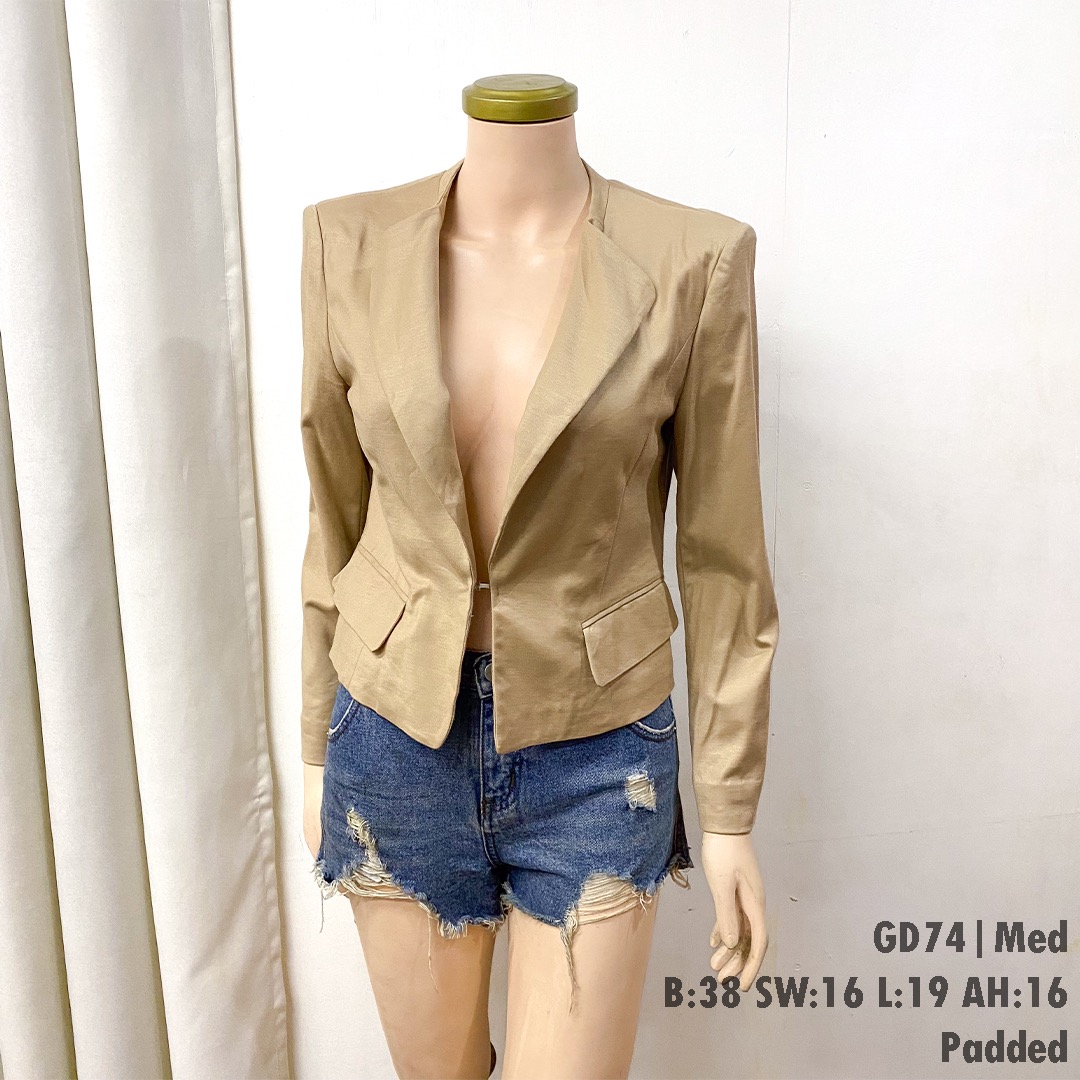 GD74 - Med - nude cotton blazer/coat, Women's Fashion, Coats, Jackets ...