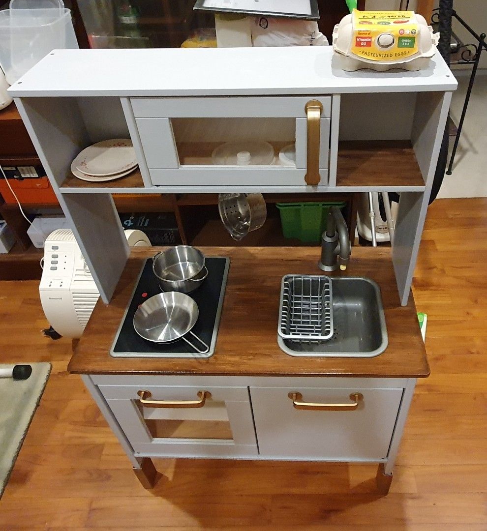 [@guni.sg Upcycle] Mid-century Modern IKEA Duktig Toy Kitchen, Hobbies ...