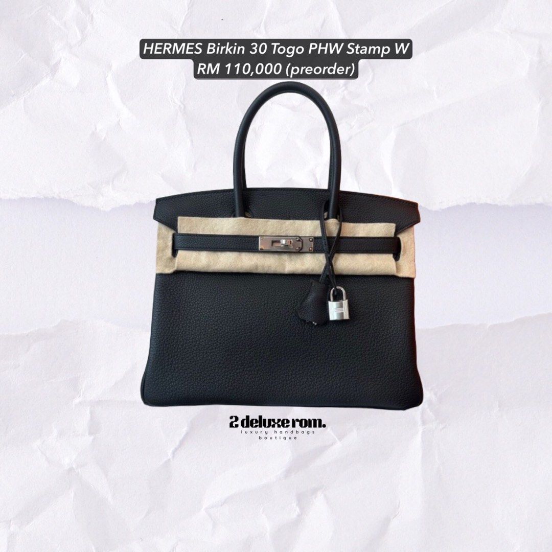 HERMES Birkin 30 Togo PHW Stamp W | FIXED PRICE, Luxury, Bags & Wallets ...