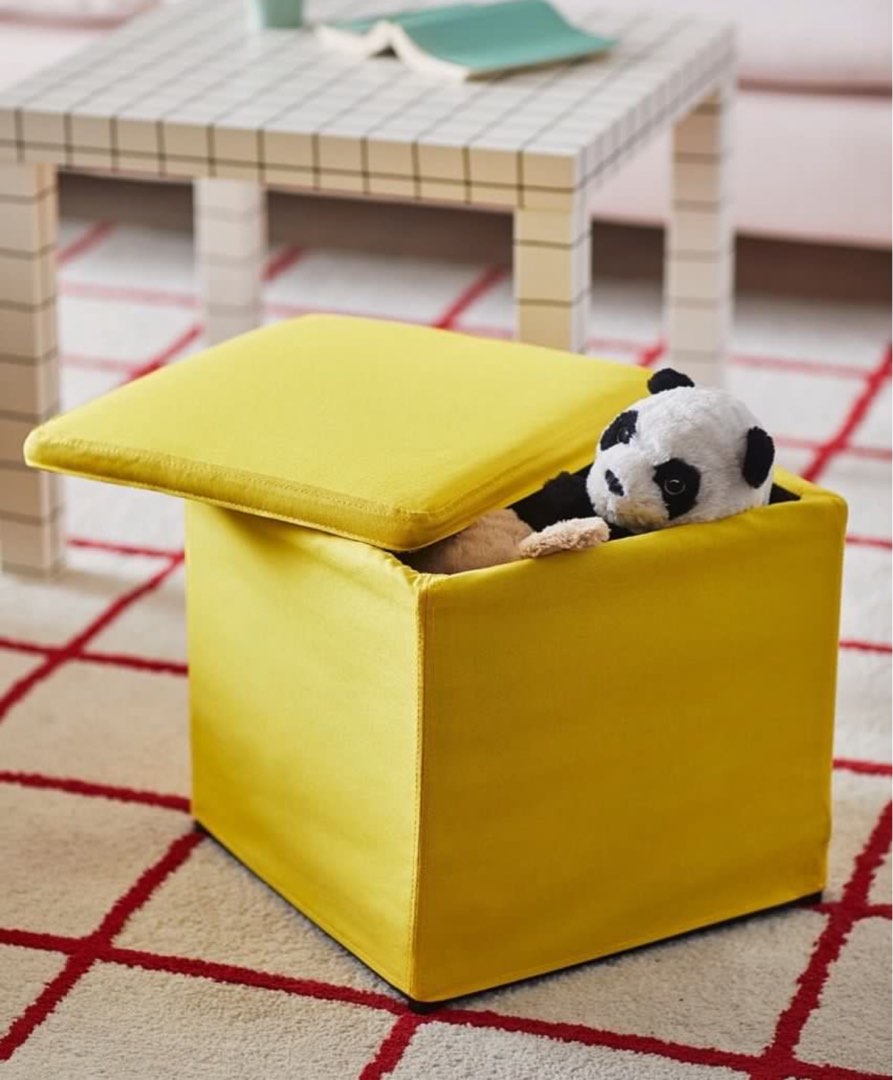 ikea footstool with storage in yellow, Furniture & Home Living ...