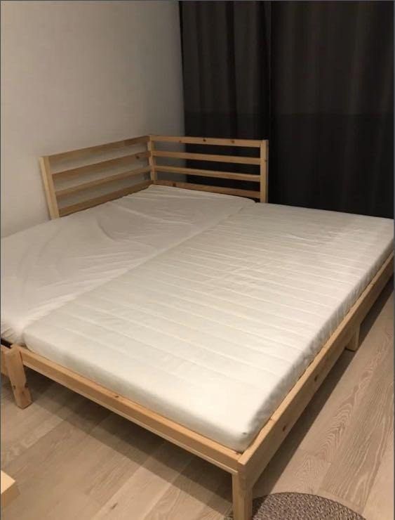 IKEA TARVA - Daybed frame pine with 2 Meistervik Mattresses, Furniture ...