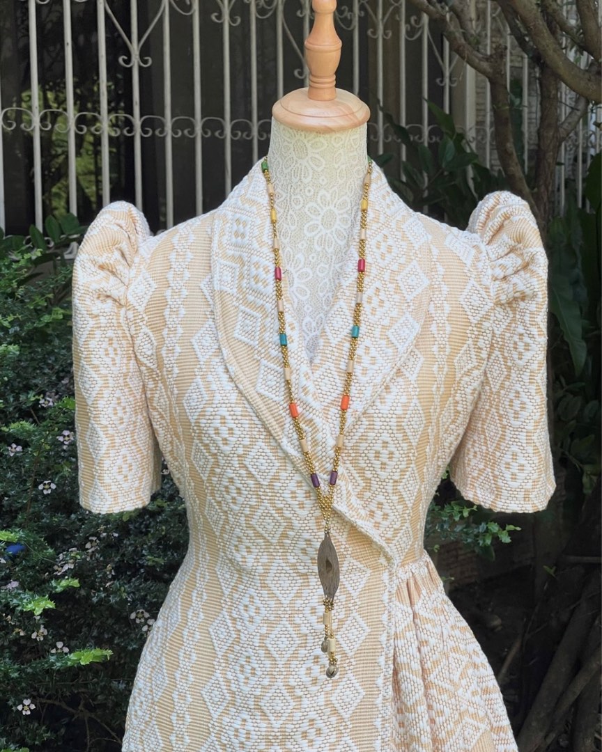 XS-Plus Size Inabel Handwoven Modern Filipiniana Dress, Women's Fashion ...