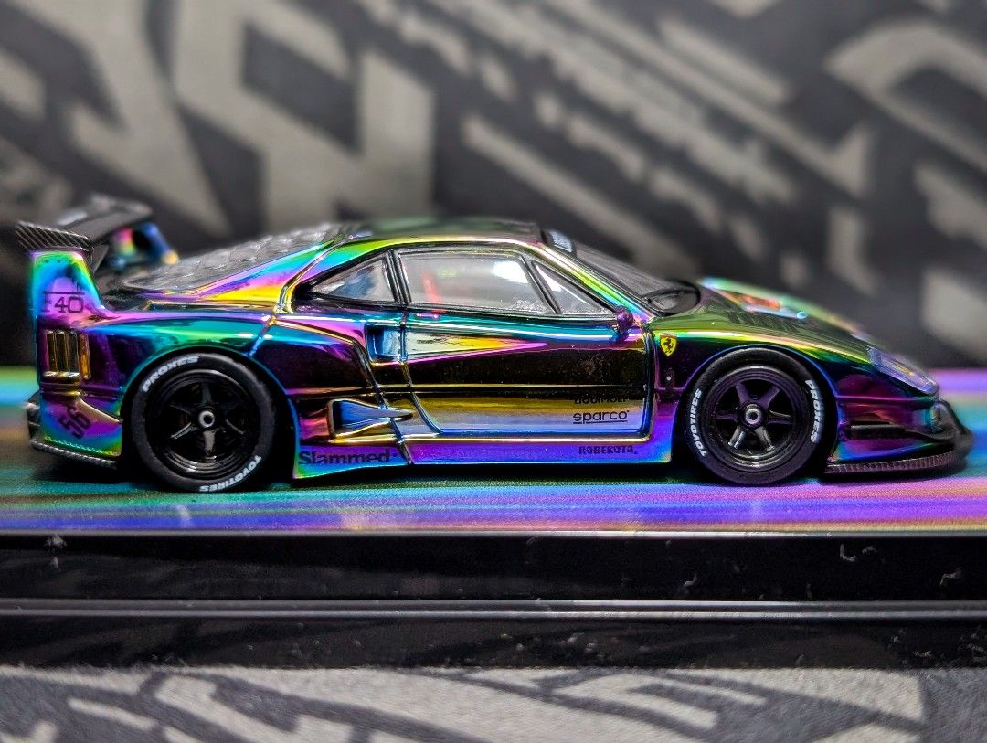 Inno64 Liberty Walk LBWK Ferrari F40 Chrome Silver CHASE CAR Hobby Expo ...