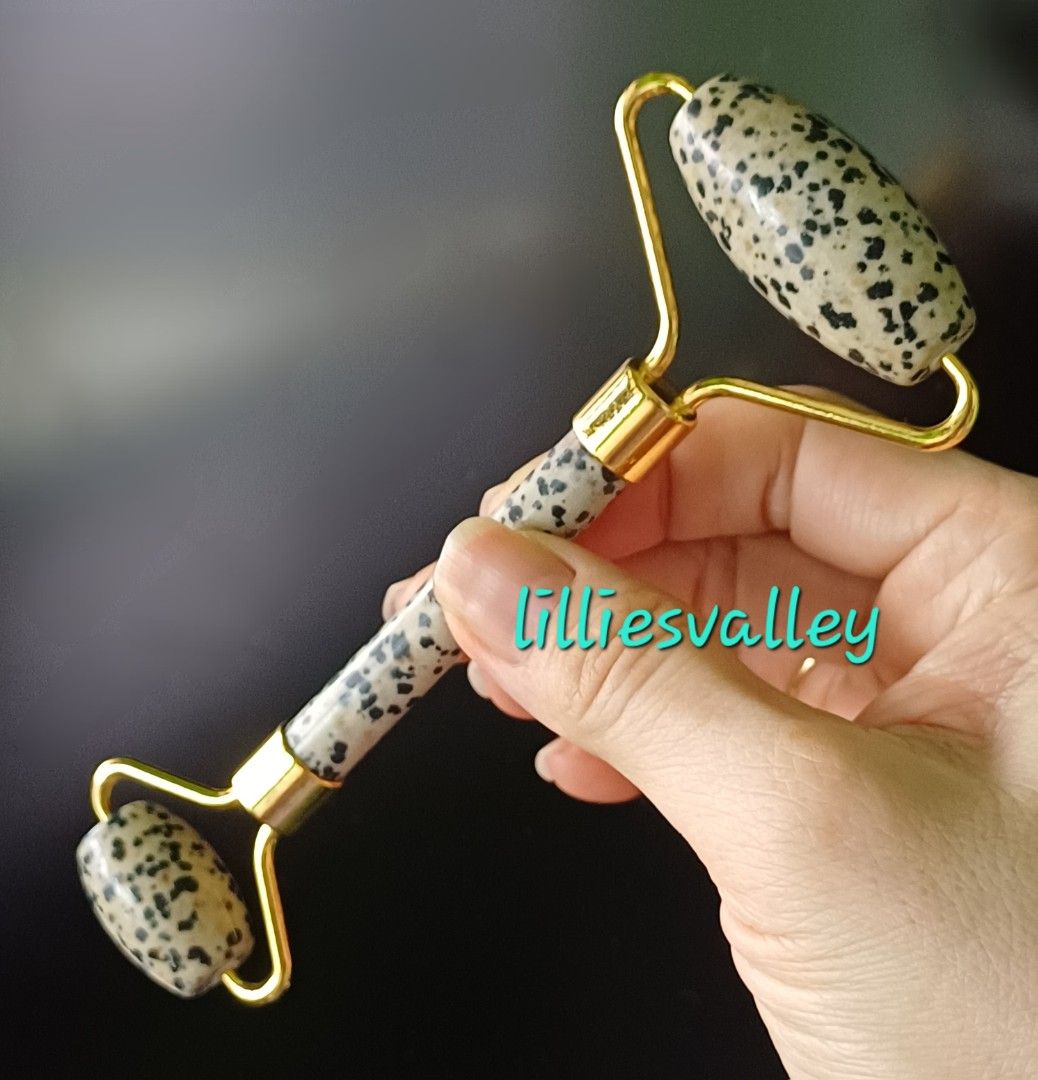 Jade Agate Face Roller & Jade Gouache Scraper Rose Quartz GuaSha Beauty ...