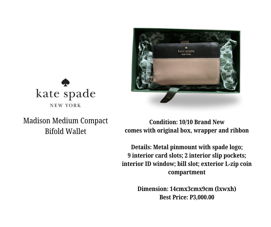 KATE SPADE MADISON COMPACT BIFOLD WALLET, Luxury, Bags & Wallets on ...