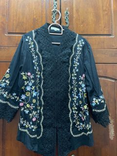 Kebaya Sulam Indonesia Embroidery Chocolate, Women's Fashion, Tops ...