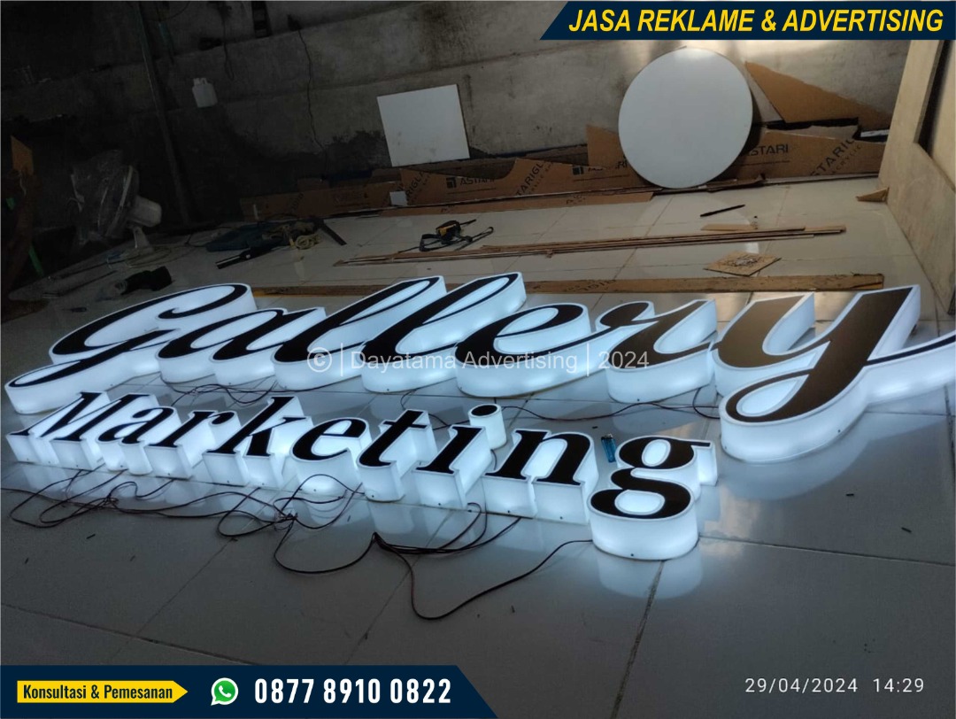 LED Huruf Timbul MARKETING GALLERY, Desain & Kerajinan Tangan, Karya ...