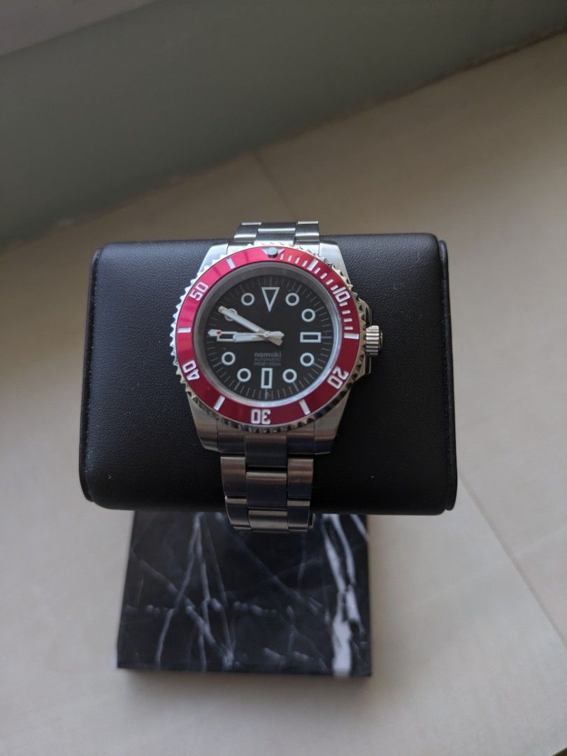 [Mod] Seiko Mod Red Bezel Submariner Automatic Dive Watch, Men's ...