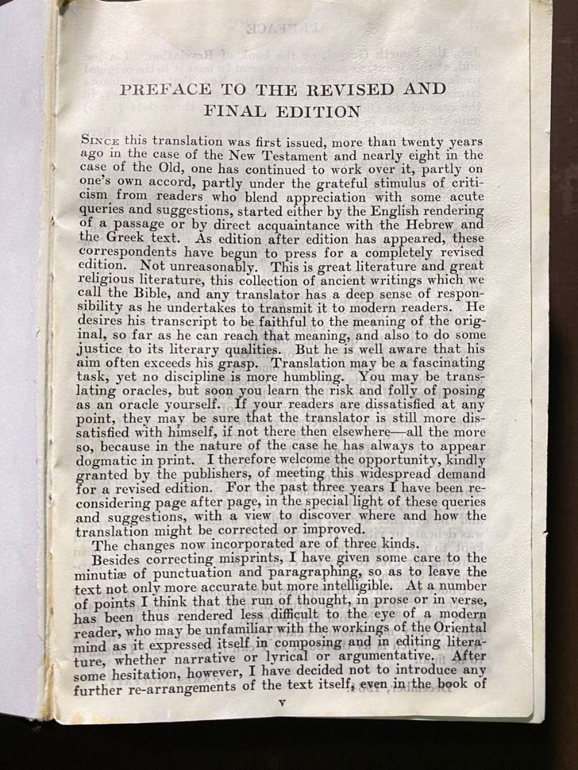 MOFFATT BIBLE / The Bible: James Moffatt Translation in classic ...