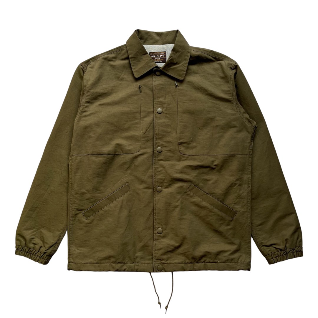 Mr Olive Coach Jacket Olive Green Japan, Fesyen Pria, Pakaian , Baju ...