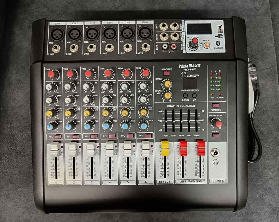 New power mixer 6 channel audio, 450wattx2 high power amplifier with ...