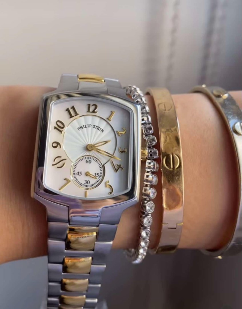 On-Hand!! Philip Stein Classic Square Gold, Luxury, Watches on Carousell