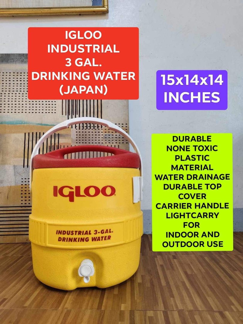 ORIGINAL IGLOO BRAND INDUSTRIAL DRINKING WATER JUG 3-GAL. IMPORTED FROM ...