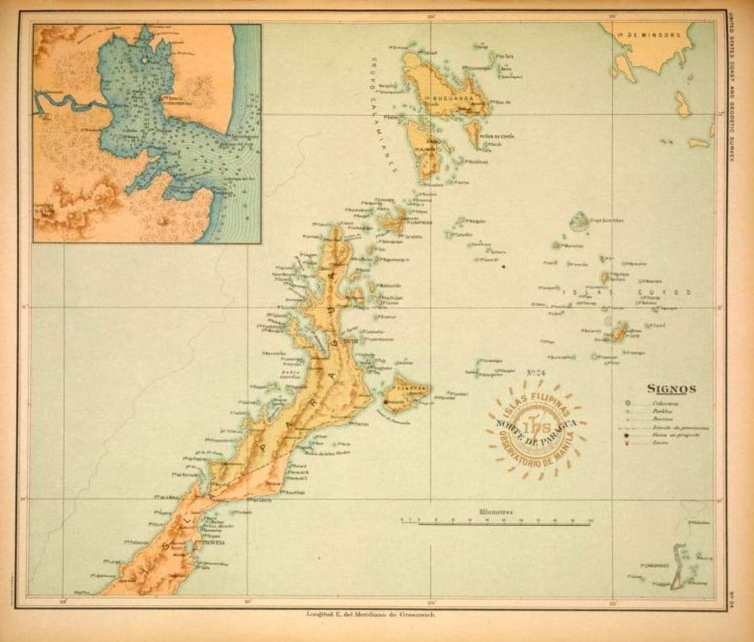 Philippine Islands - PALAWAN NORTH 1899 Original Antique Map, Hobbies ...