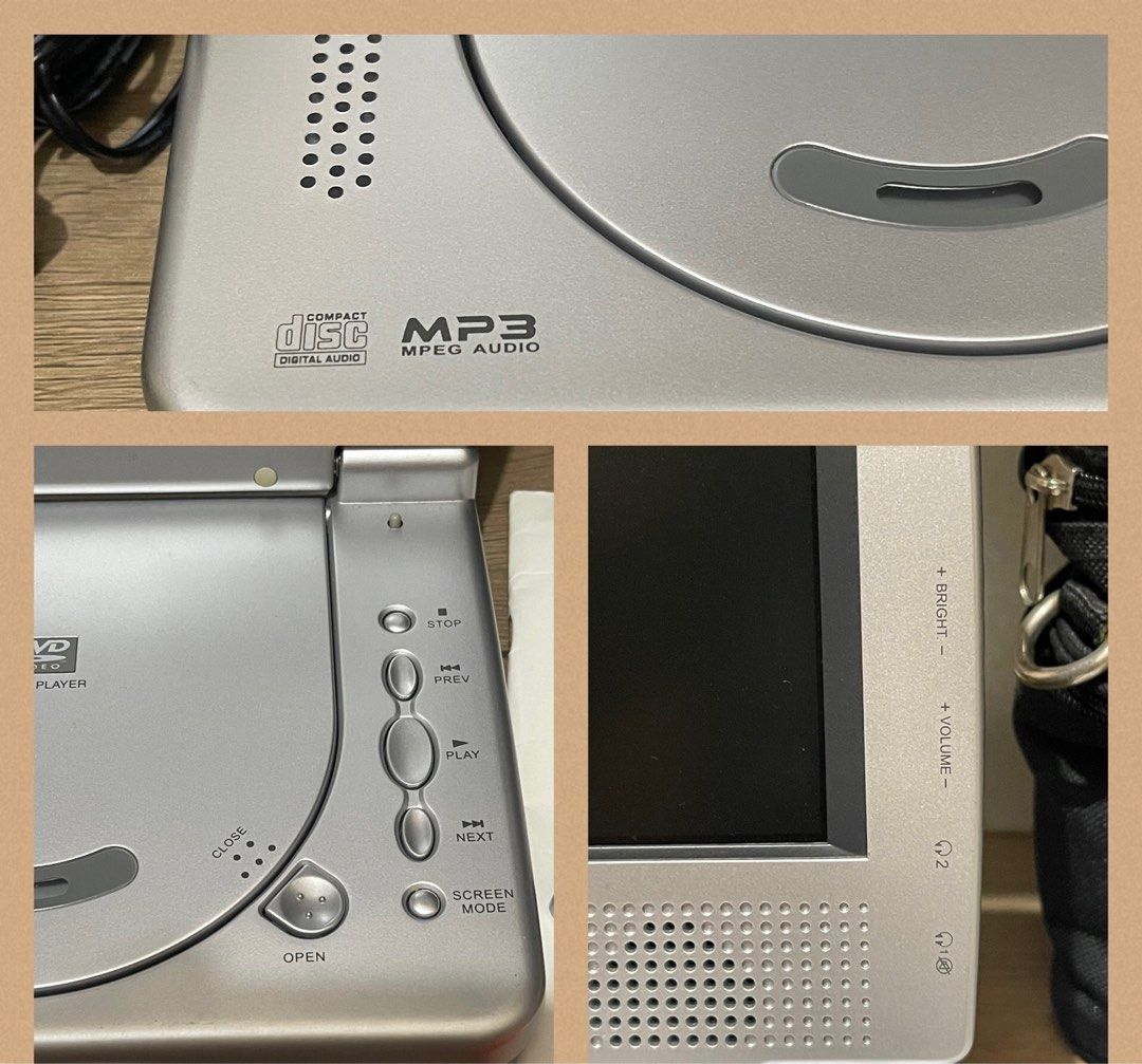 Proline Portable DVD CD Mp3 Player 220v Makinis No isyu with remote bag ...