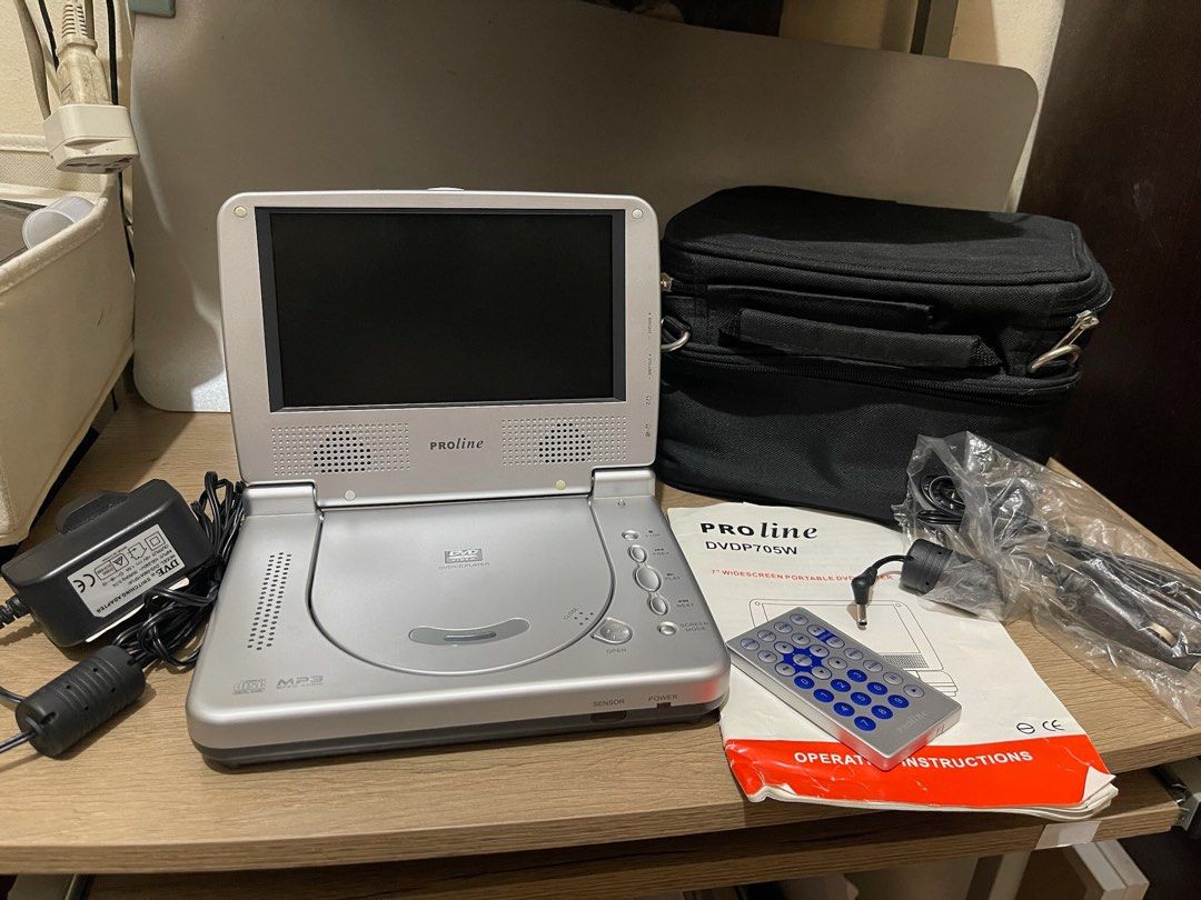 Proline Portable DVD CD Mp3 Player 220v Makinis No isyu with remote bag ...