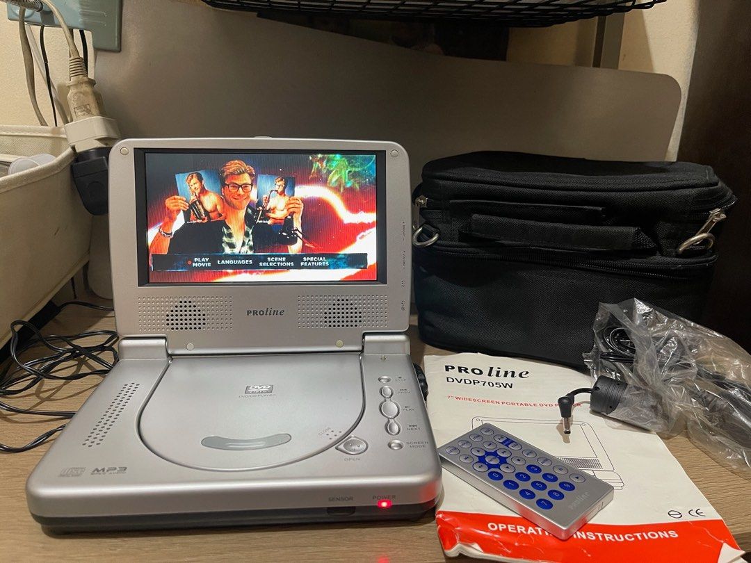 Proline Portable DVD CD Mp3 Player 220v Makinis No isyu with remote bag ...