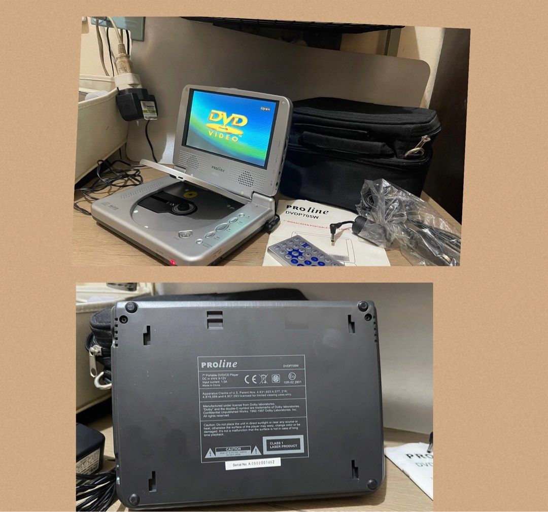 Proline Portable DVD CD Mp3 Player 220v Makinis No isyu with remote bag ...