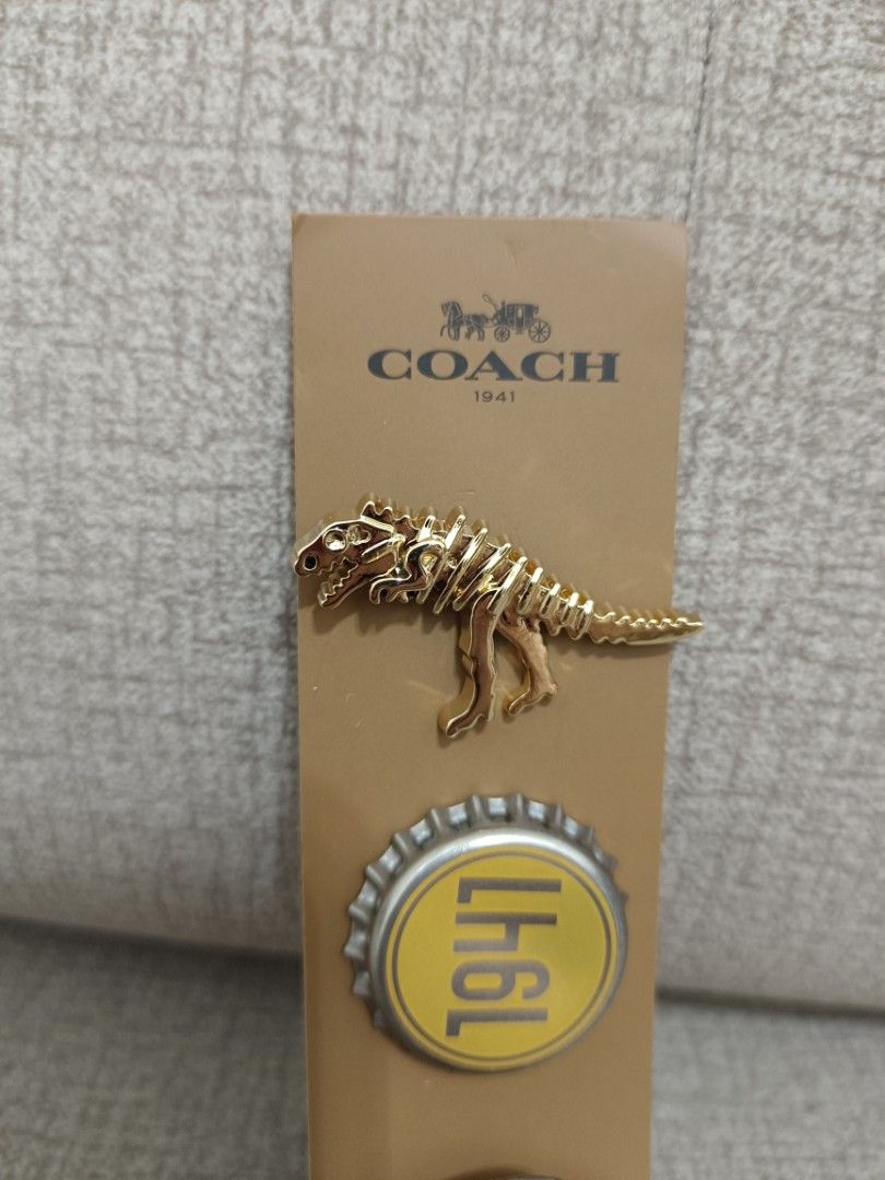 Rare Authentic Coach Rexy Gold Pin Jewelry Charm Tea Rose Pearl Bottle ...