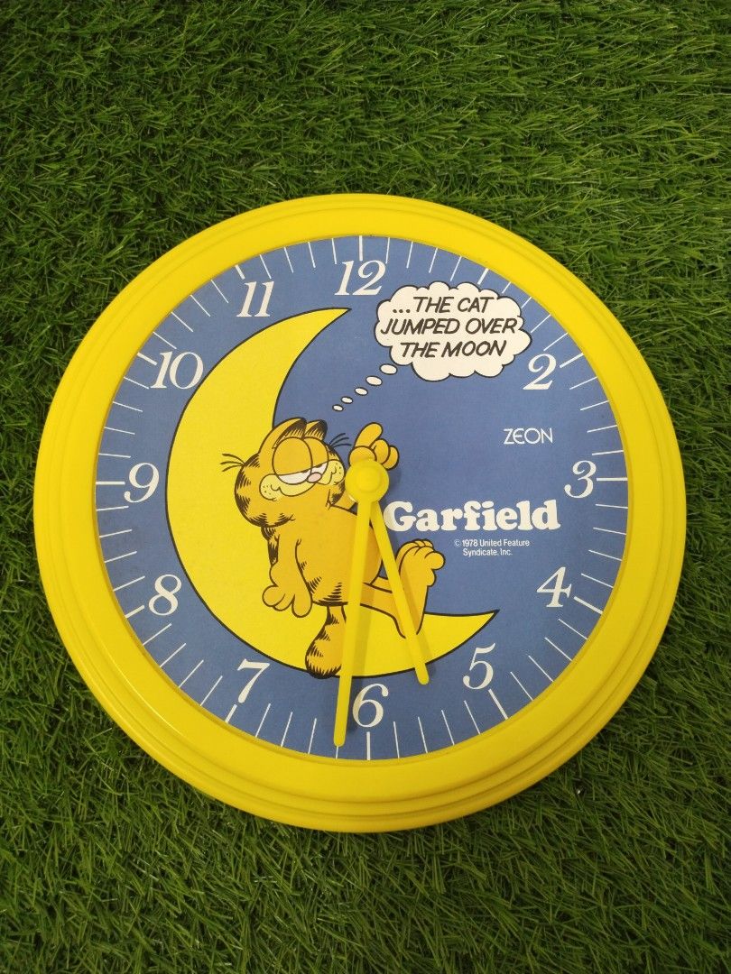 Rare Vintage Garfield 80s Novelty Wall Clock, Furniture & Home Living ...