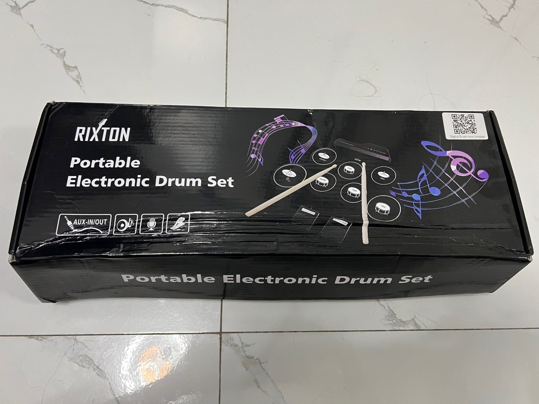 Rixton Portable Electronic Drum Set, Hobbies & Toys, Music & Media ...