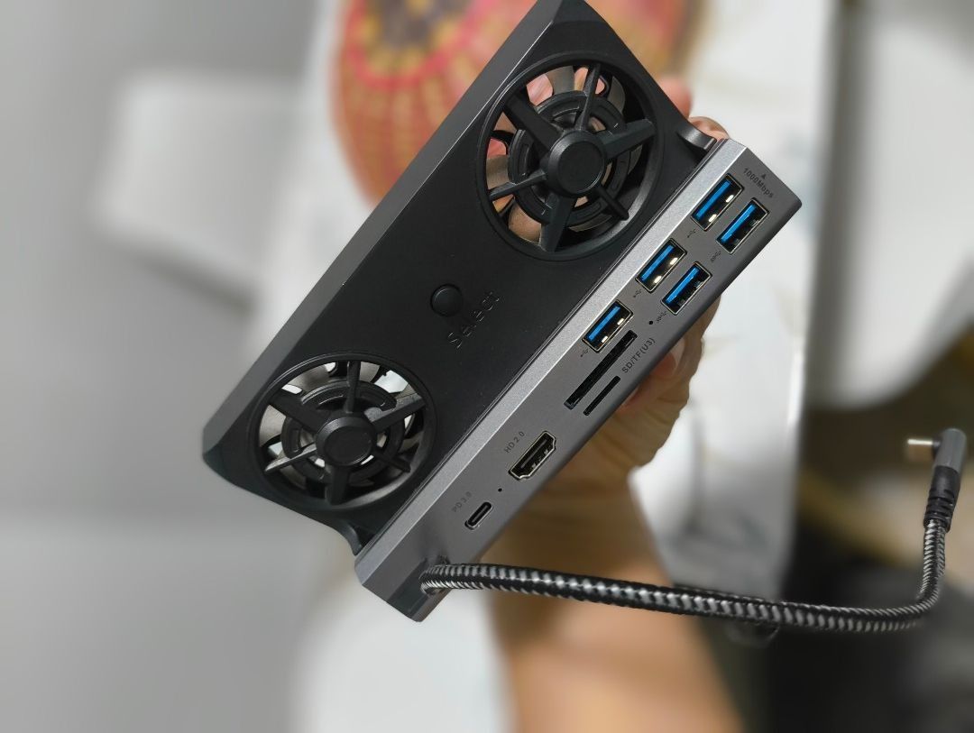 ROG Ally Dock Stand 10-in-1 Fan USB Charger HDMI LAN SD RGBLight ...