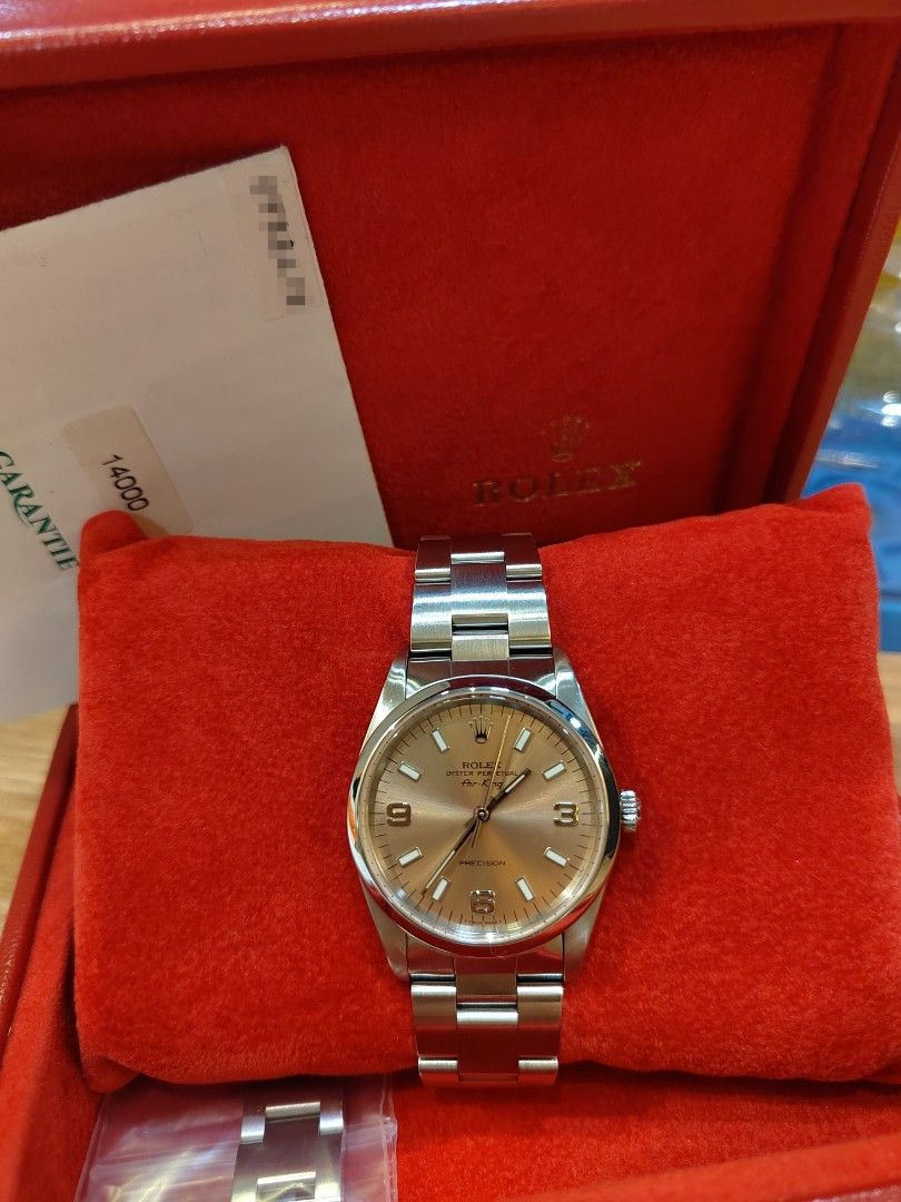 Rolex Old model 14000 Year 1999 Airking 34mm Salmon Dial, Luxury ...