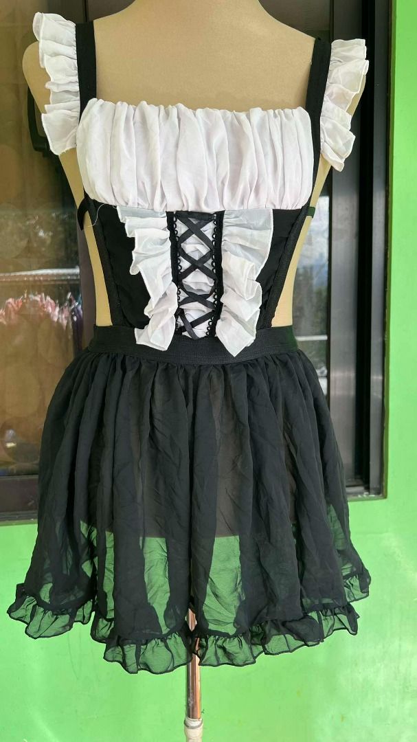 SEXY LINGERIE MILKMAID LOLITA MAID DRESS COSPLAY Y2K SMALL-MEDIUM ...