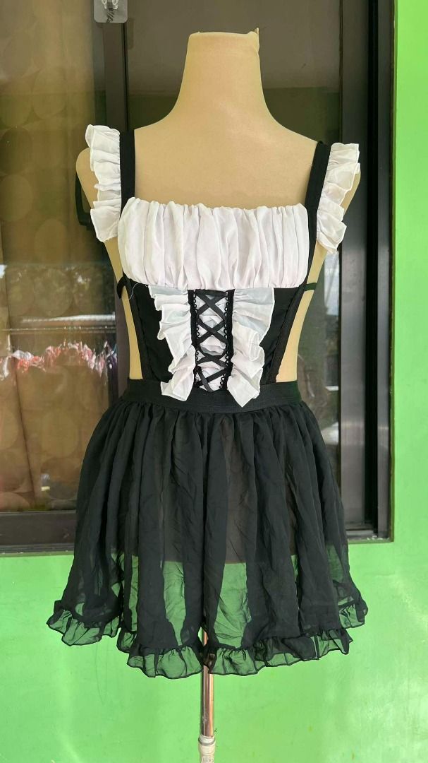 SEXY LINGERIE MILKMAID LOLITA MAID DRESS COSPLAY Y2K SMALL-MEDIUM ...