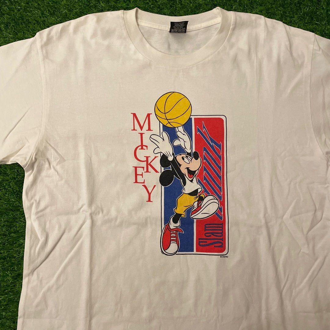 Vintage 90s Disney Mickey Mouse Solo Slam Dunk White Shirt, Men's ...