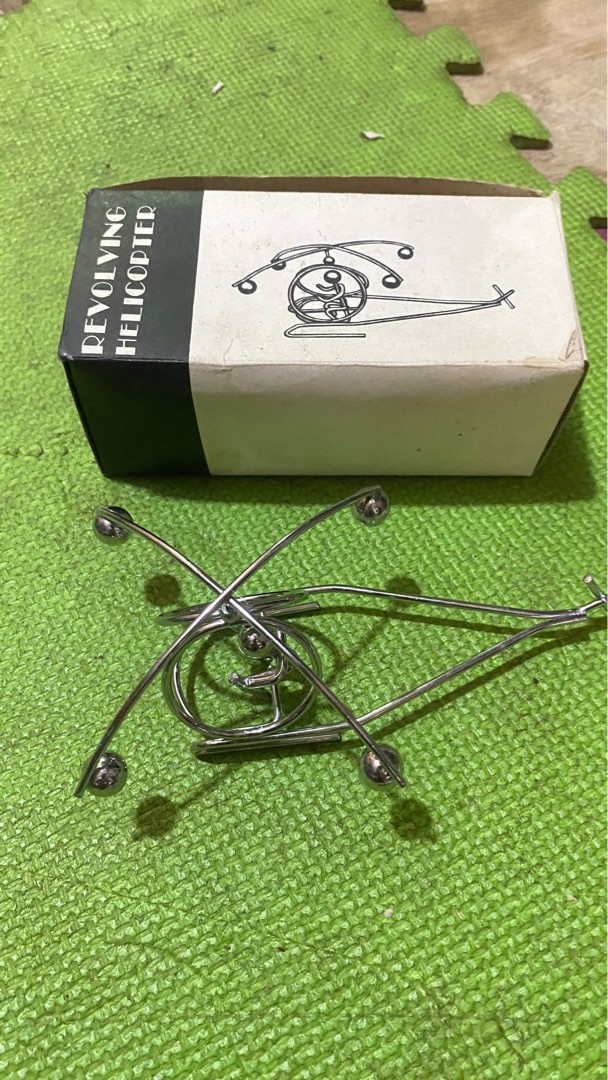 Vintage Chrome Kinetic Helicopter Balancing Sculpture, Hobbies & Toys ...