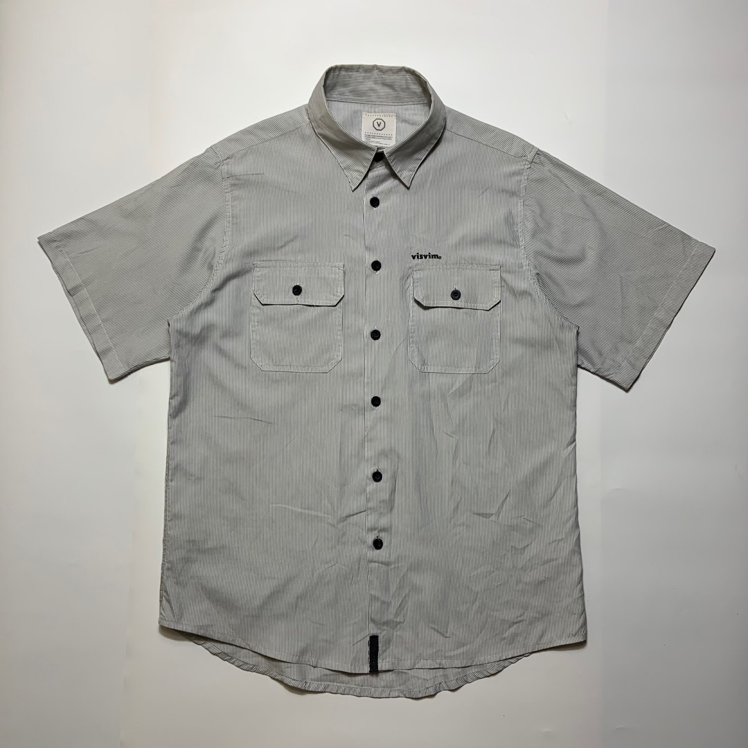 Vintage Visvim Button Down Shirt Sleeve ( Grey ), Luxury, Apparel on Carousell