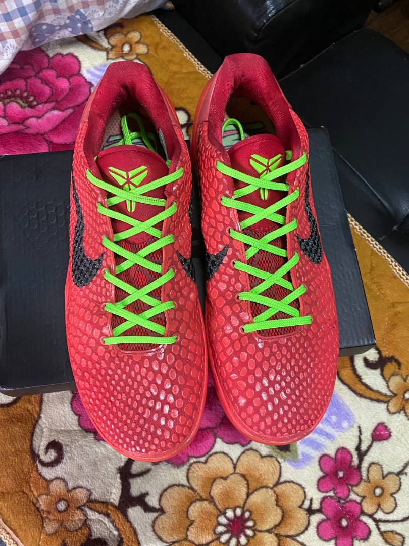 WKB/MAX Batch Kobe 6 Reverse Grinch Size 13 Mens, Men's Fashion ...