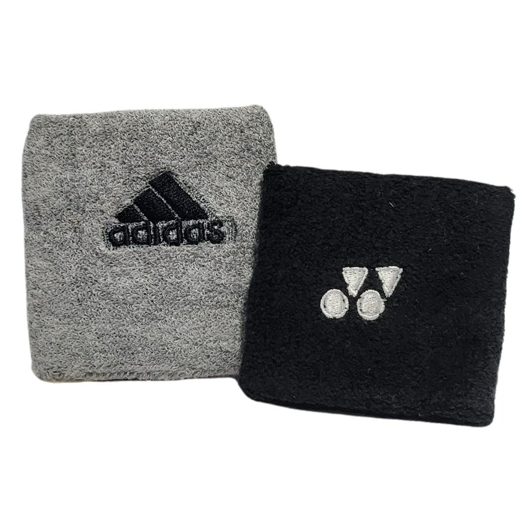 Wrist Band Ban Tangan Abu Adidas dan Hitam Yonex, Olah Raga, Baju ...