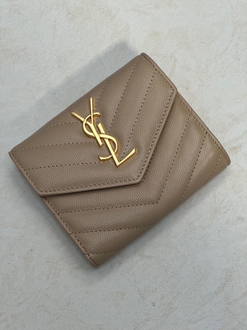 YSL Cassandre Trifold Wallet GHW, Fesyen Wanita, Tas & Dompet di Carousell