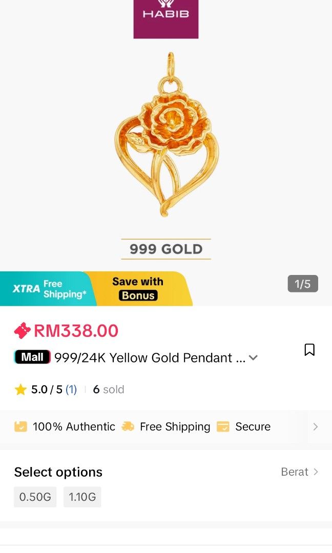 999 gold habib poh kong tomei PAMP, Luxury, Accessories on Carousell