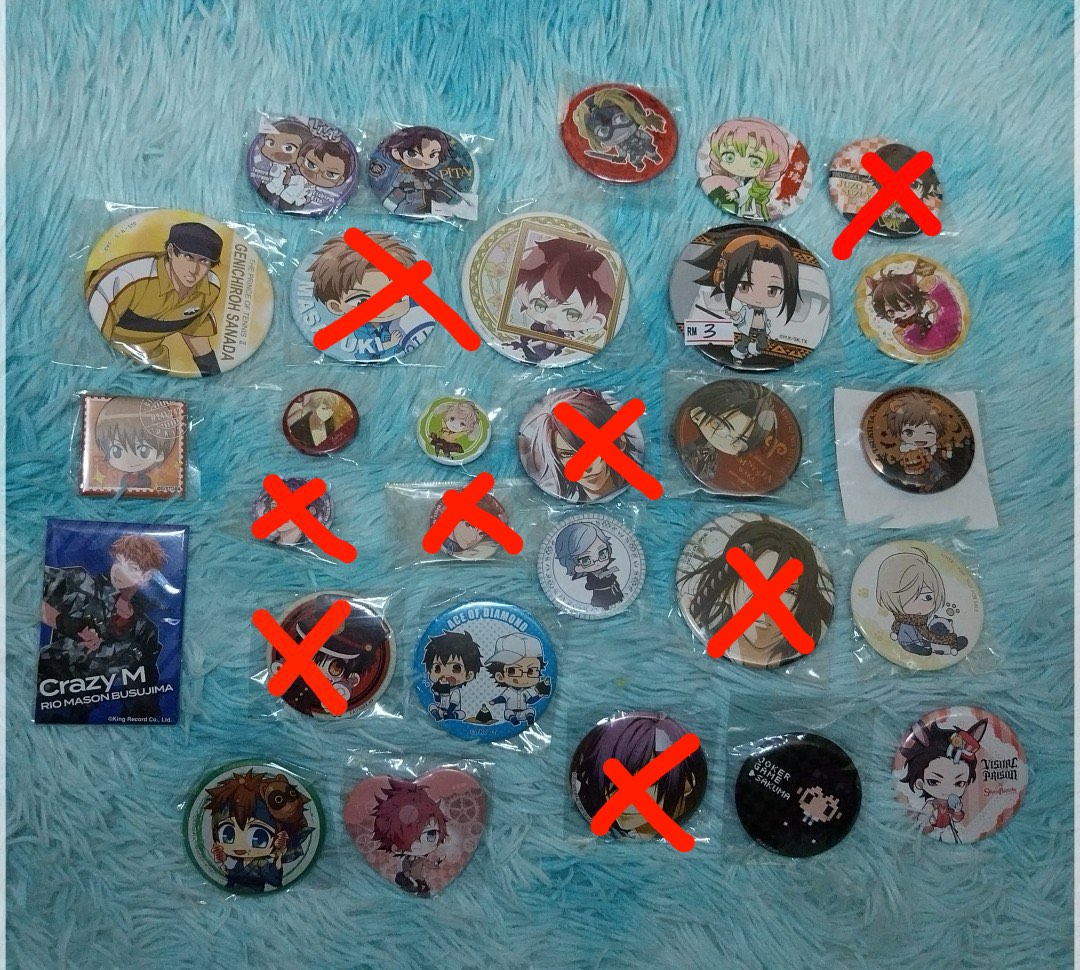 Assorted anime Badge prince of tennis tokyo ghoul tsukiuta hypnosis mic ...