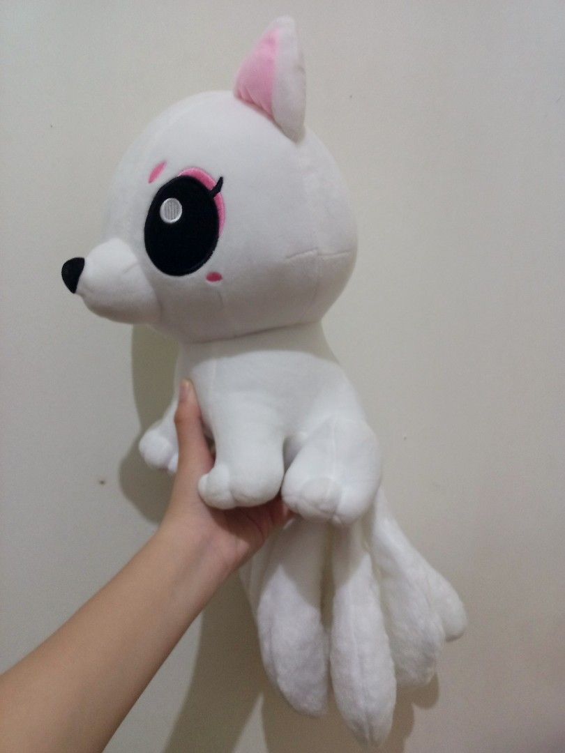 Big Cute Kawaii Kitsune Japanese White Nine Tails Fox Plush Plushie ...