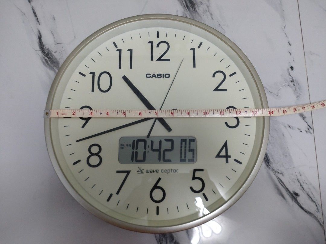 Casio Wave Ceptor Dual Time Radio Controlled Wall Clock, Furniture ...