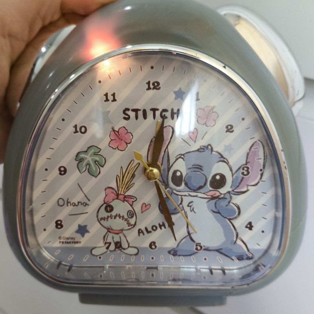 Disney stitch alarm clock with light, Furniture & Home Living, Home ...