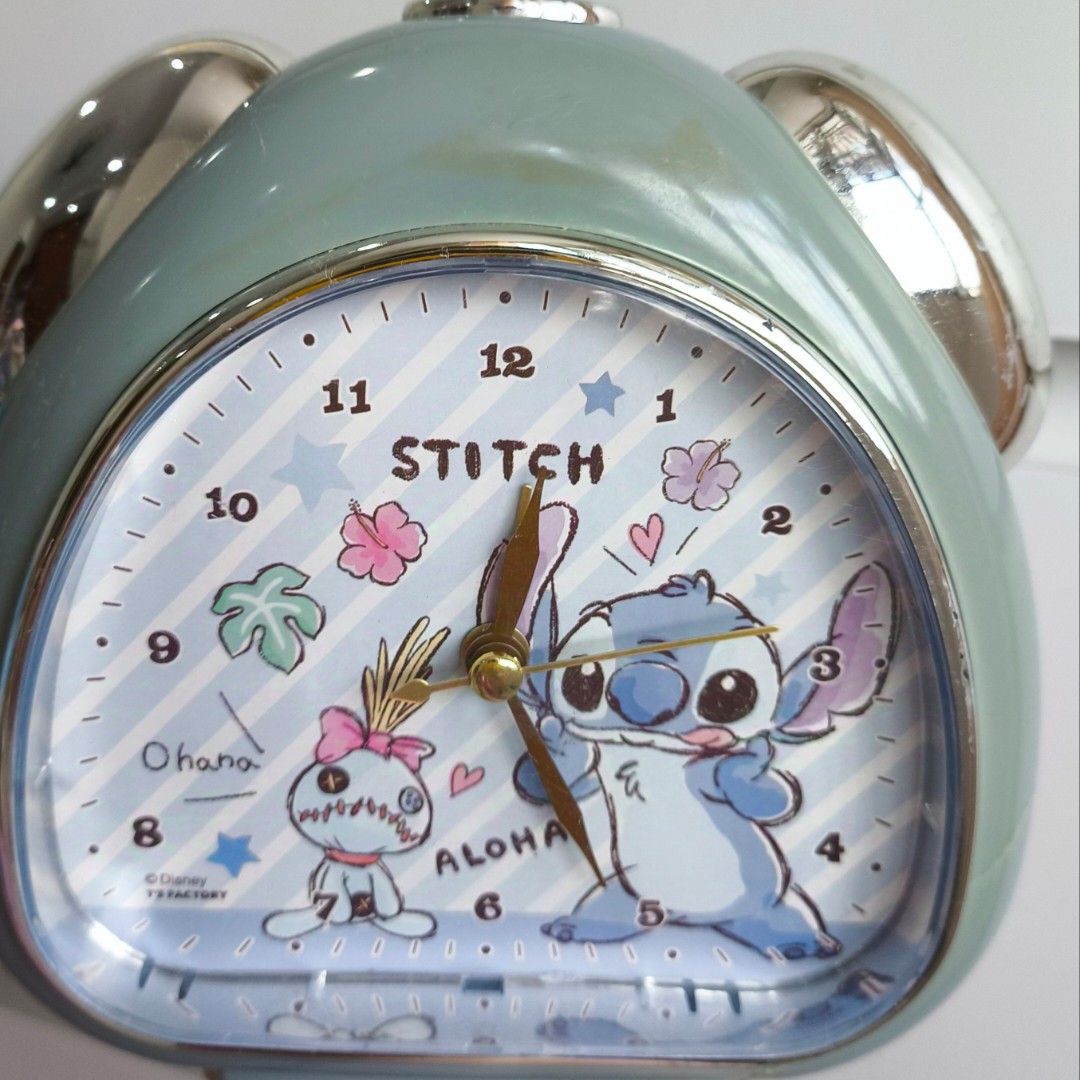 Disney stitch alarm clock with light, Furniture & Home Living, Home ...