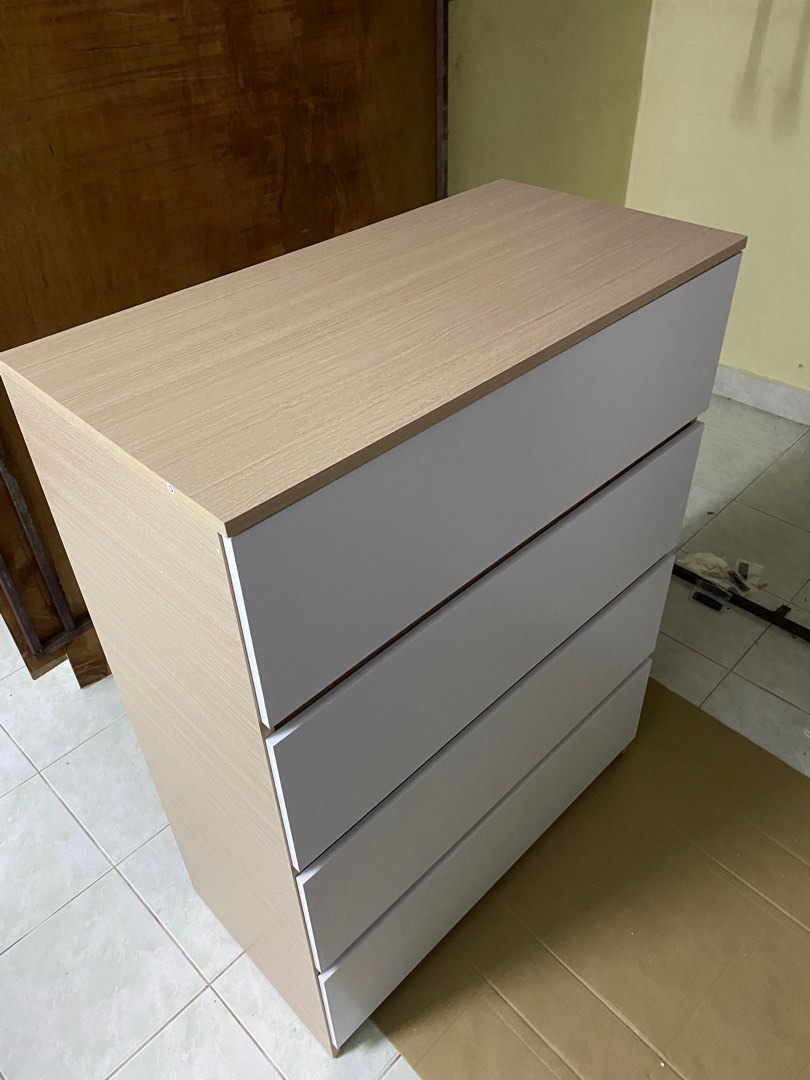 drawer murah white/oak white/dark brown, Furniture & Home Living ...