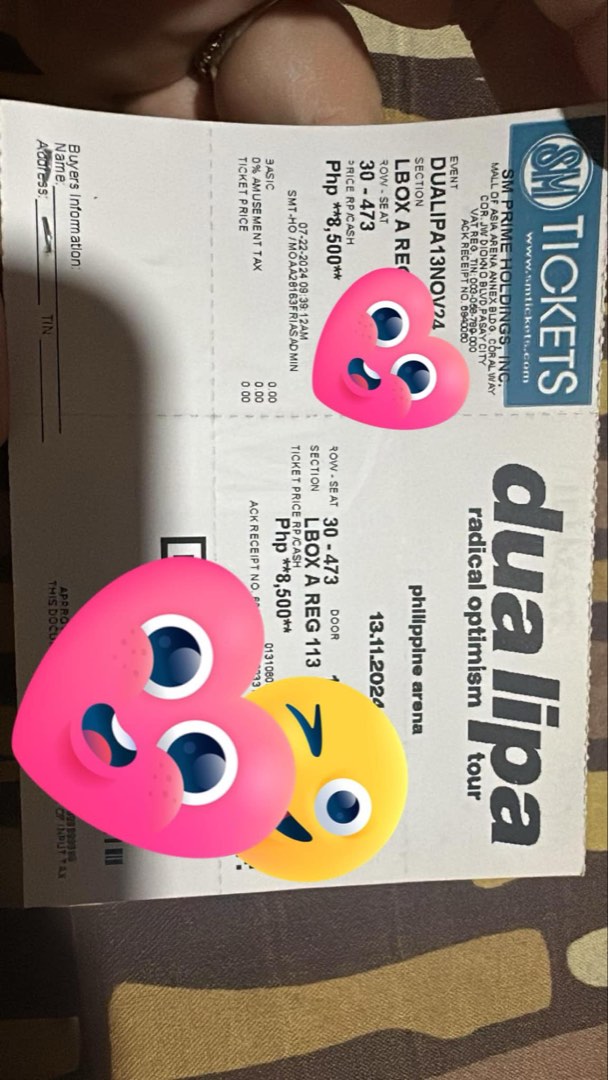 DUA LIPA CONCERT TICKET, Tickets & Vouchers, Event Tickets on Carousell