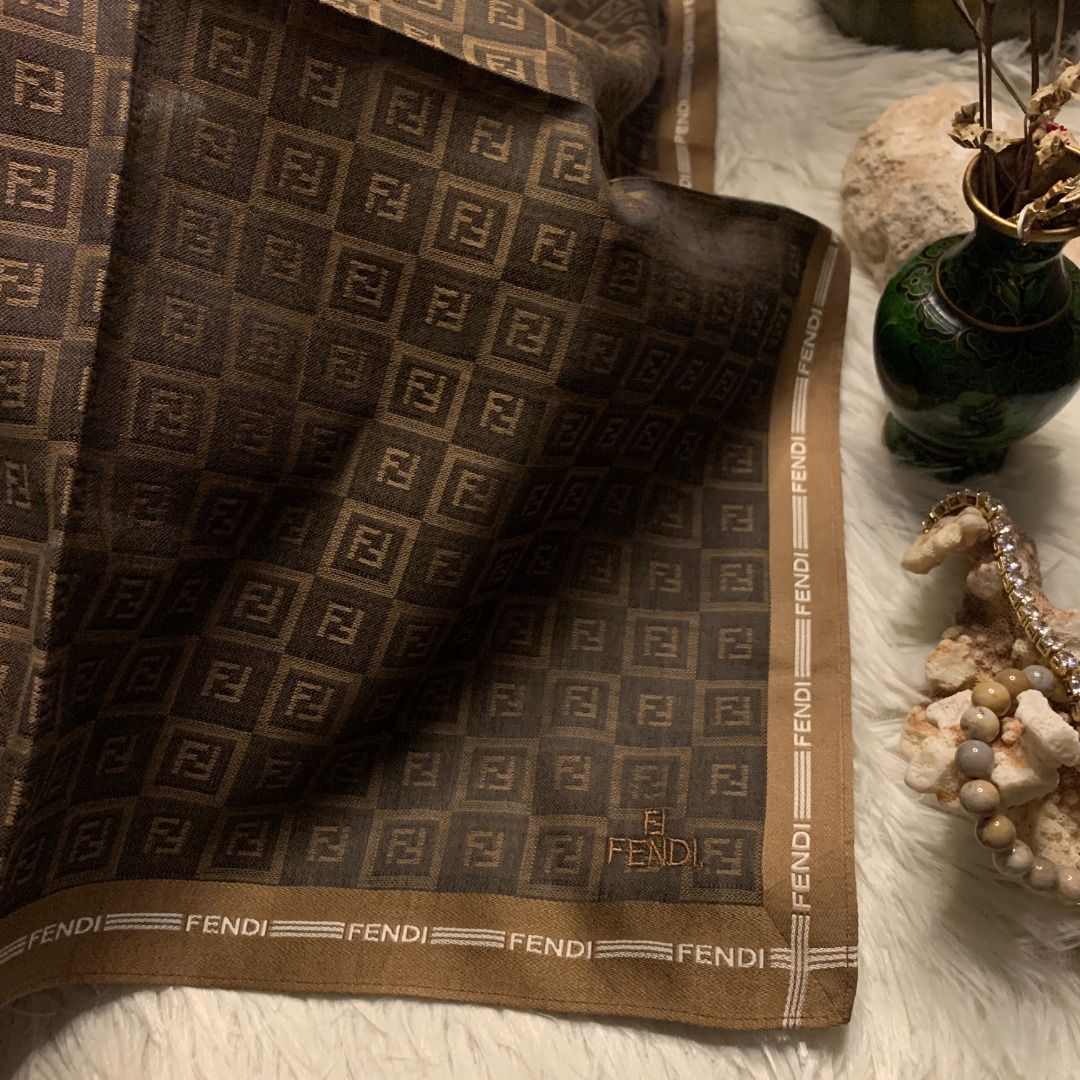 FENDI | Finest Cotton | 19 x 19 inches | Fendi All-over monogram ...