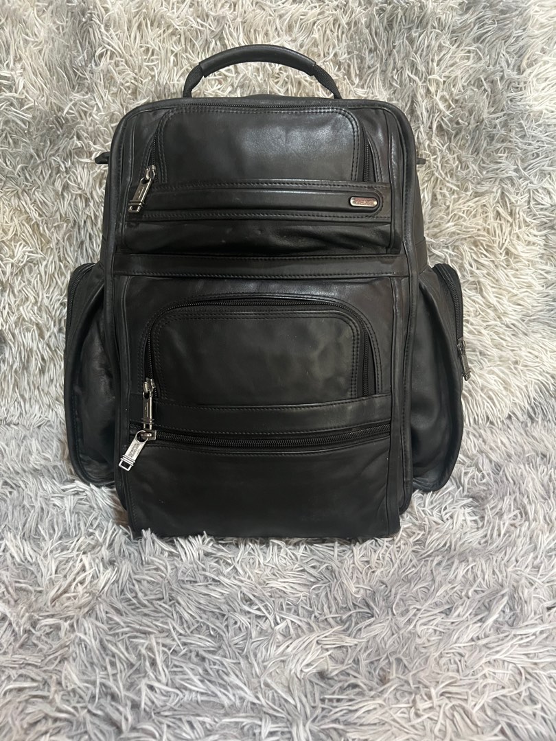For sale Tumi alpha T-PASS black leather vintage backpack Large size ...