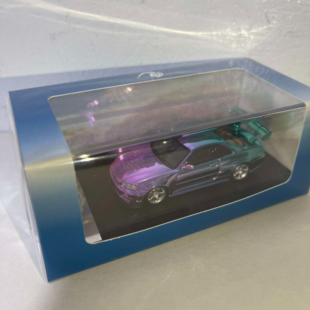 Fuji 1/64 Scale Nissan Skyline GT-R R34 Z-Tune HighWing Chrome Magic ...