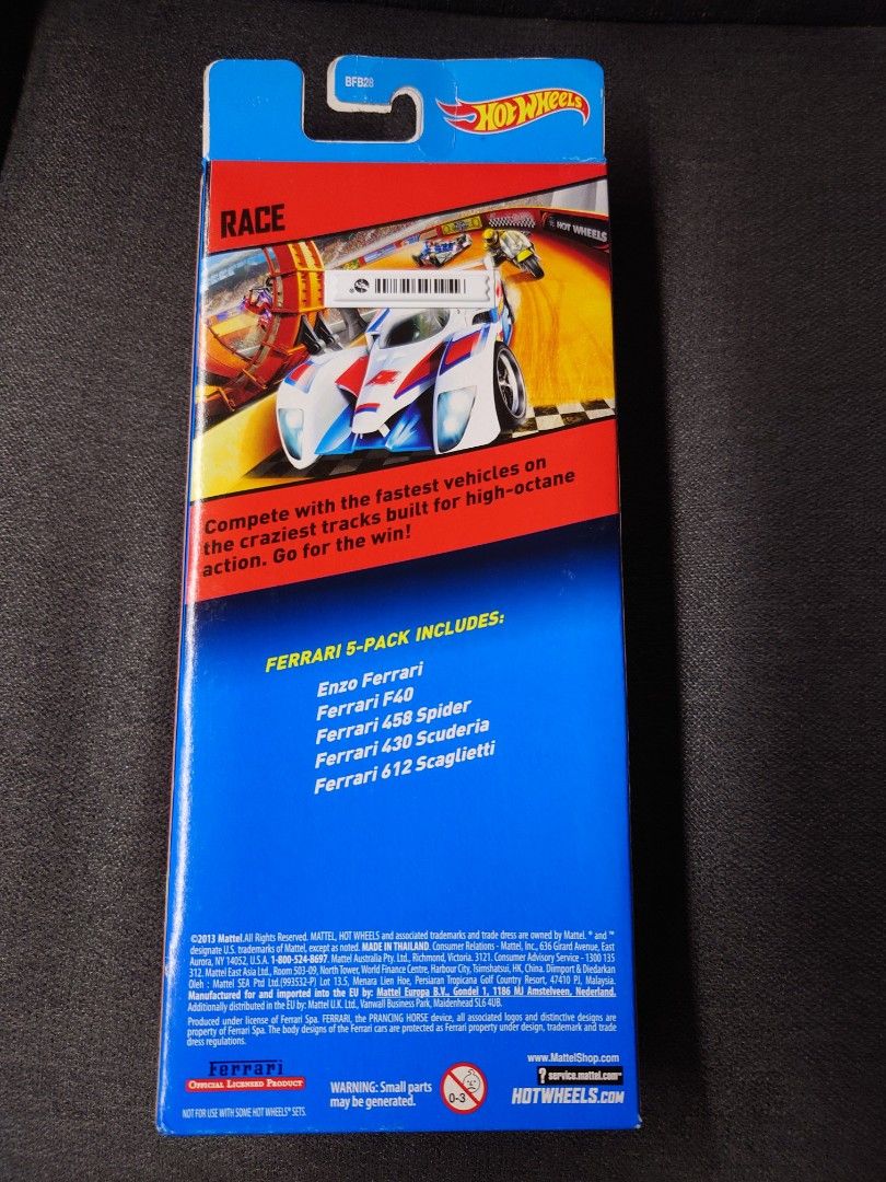 Hot Wheels Ferrari 5 pack F40 Enzo 458 Spider 430 Scuderia 612 ...