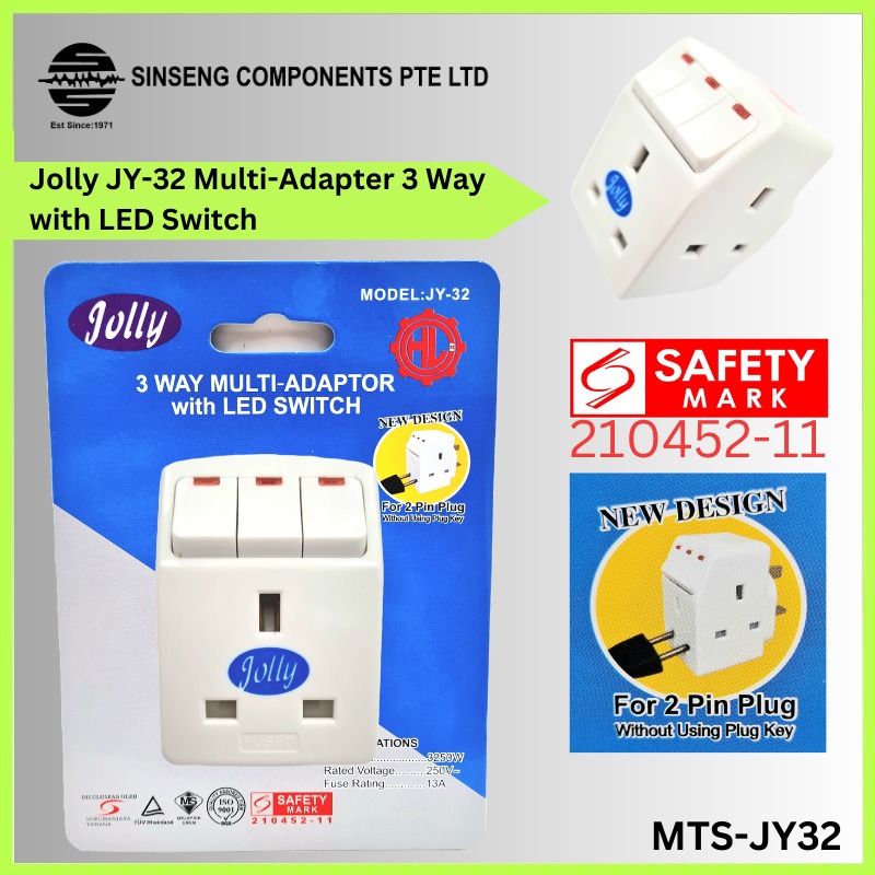[Retail Exclusive] Jolly SUM 3 WAY Multi-Adapter JY32 Socket Multi Plug ...