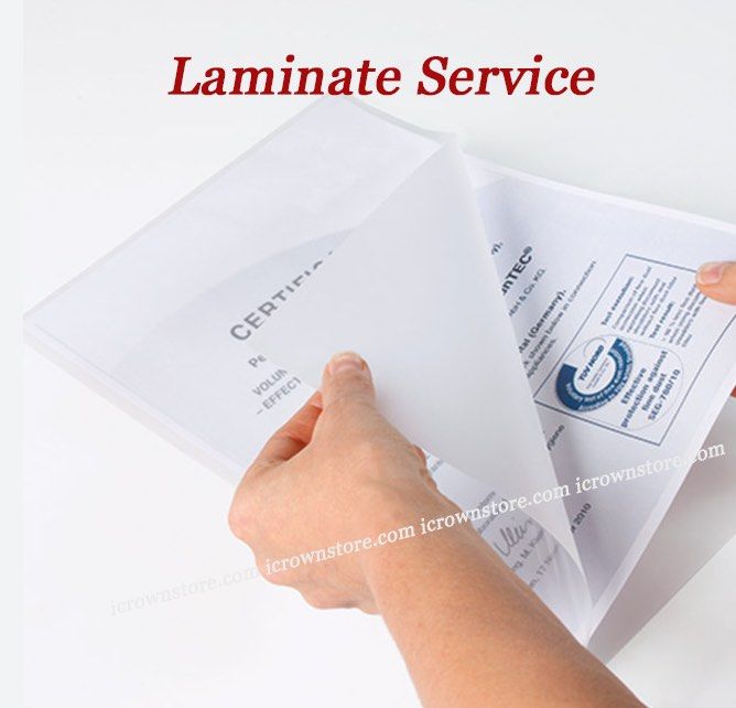 Laminate Lamination certificate certification A4 service services ...
