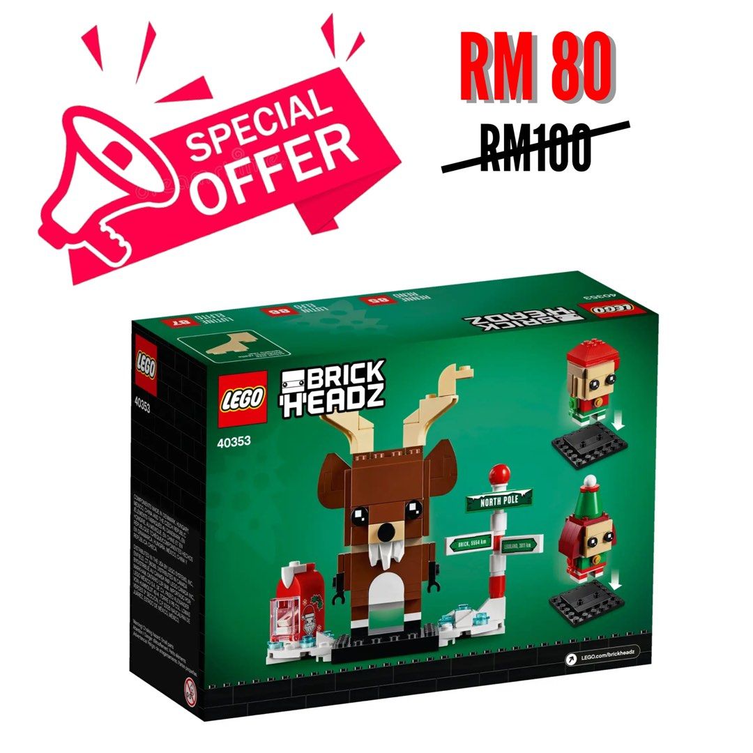 LEGO - BRICKHEADZ Reindeer, Elf and Elfie, Hobbies & Toys, Collectibles ...
